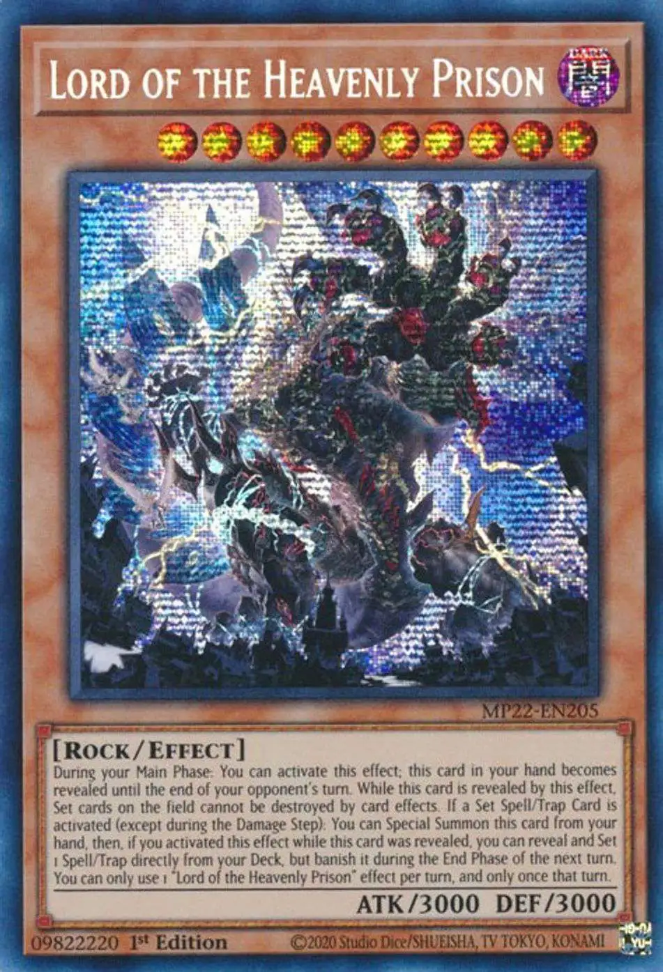 YuGiOh 2022 Tin of the Pharaohs Gods Single Card Prismatic Secret Rare Lord of the Heavenly ...
