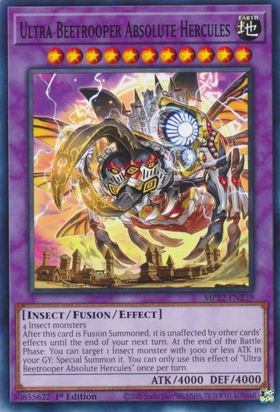 YuGiOh 2022 Tin of the Pharaohs Gods Single Card Common Ultra Beetrooper Absolute Hercules MP22 ...