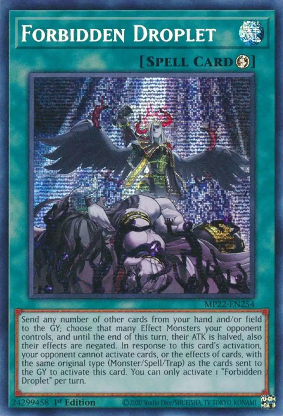 YuGiOh 2022 Tin of the Pharaohs Gods Single Card Prismatic Secret Rare Forbidden Droplet MP22 ...