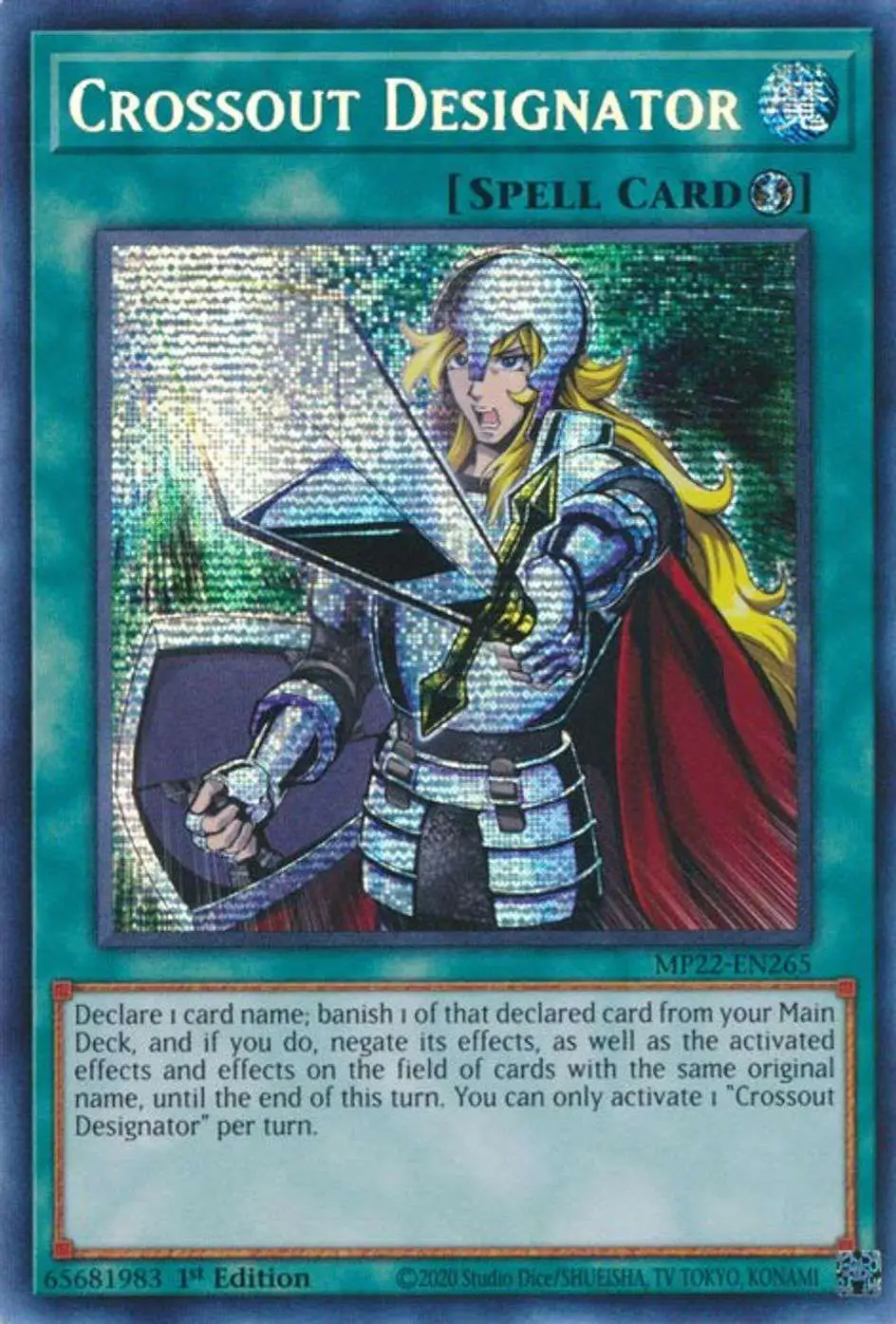 YuGiOh 2022 Tin of the Pharaohs Gods Single Card Prismatic Secret Rare Crossout Designator MP22 ...