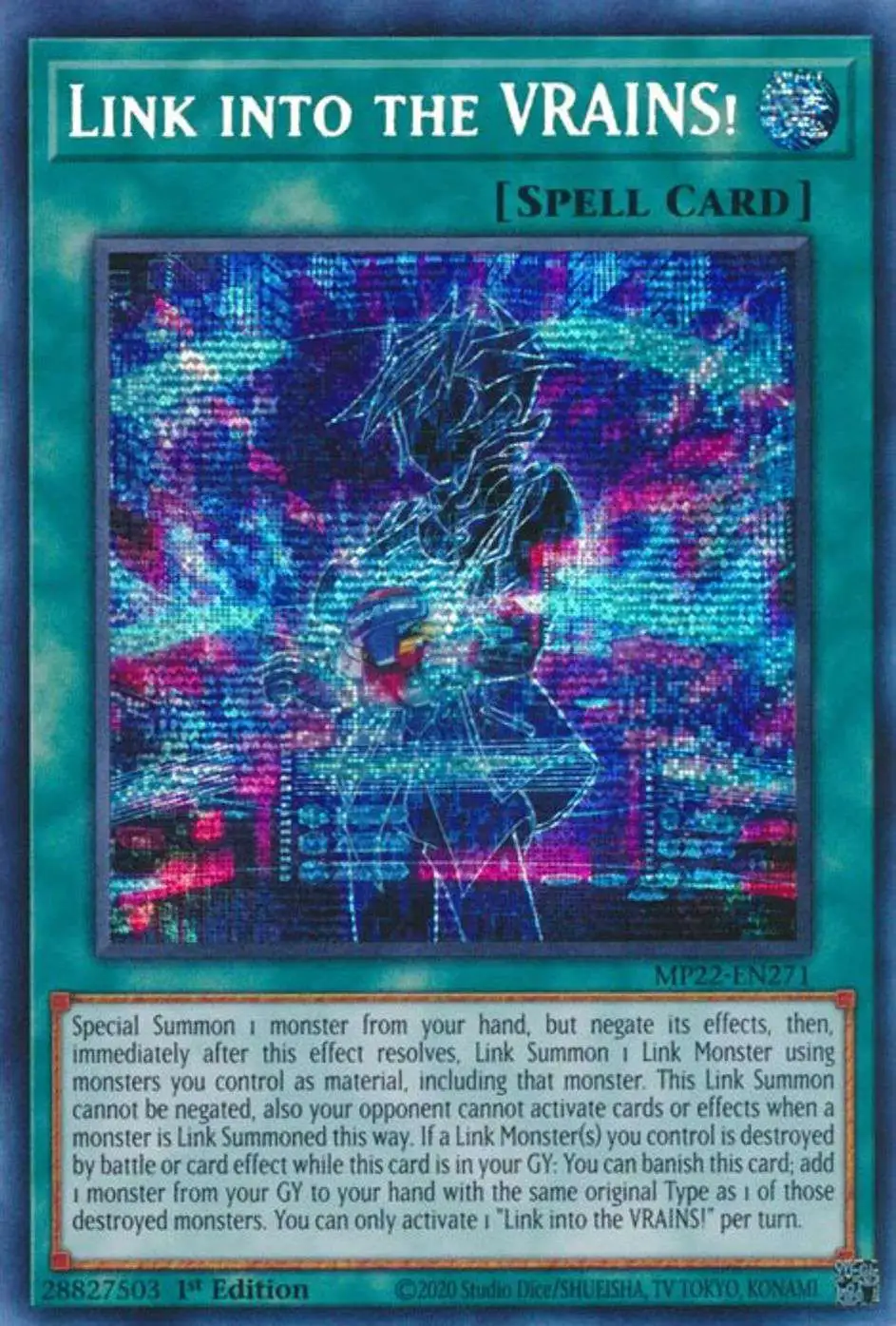 YuGiOh 2022 Tin of the Pharaohs Gods Single Card Prismatic Secret Rare Link into the VRAINS MP22 ...
