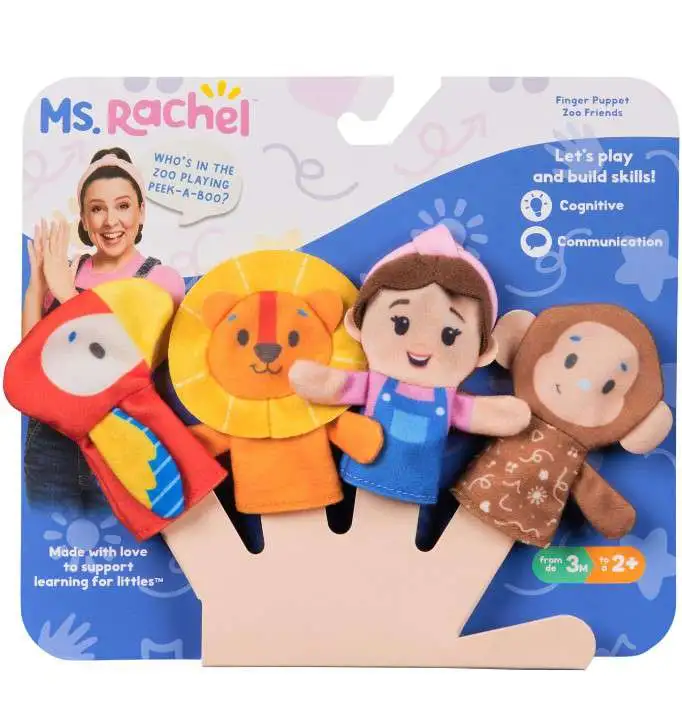 Ms. Rachel Zoo Friends Finger Puppets 4-Pack Spin Master - ToyWiz