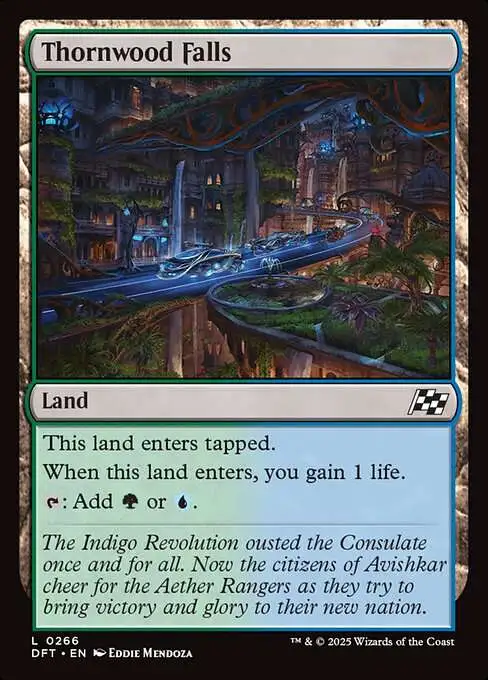 Magic The Gathering Aetherdrift Single Card Common Thornwood Falls 266 FOIL - ToyWiz