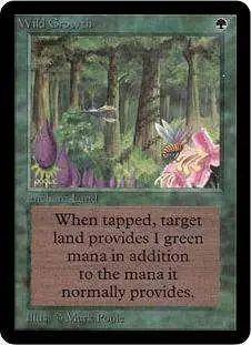Magic The Gathering Alpha Single Card Common Wild Growth Moderately ...