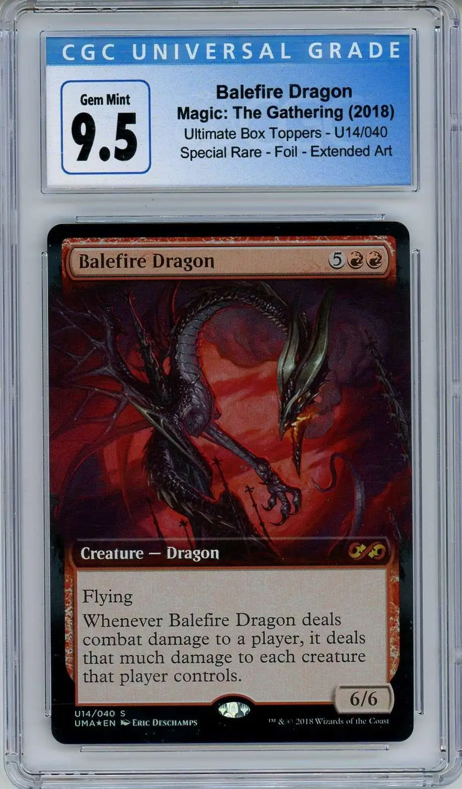 Magic The Gathering Trading Card Game Promo Cards Single Card Promo Balefire Dragon CGC 9.5 Old ...