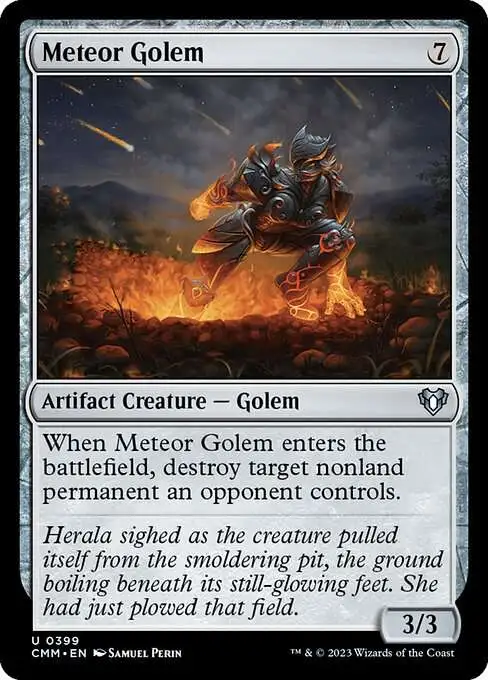 Magic The Gathering Commander Masters Single Card Uncommon Meteor Golem ...