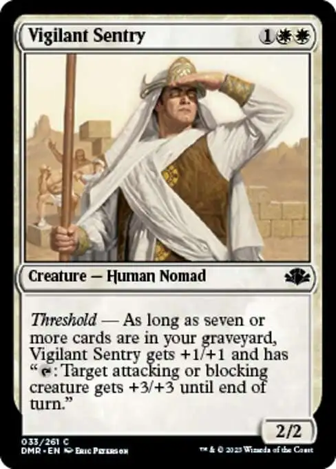 Magic The Gathering Dominaria Remastered Single Card Common Vigilant Sentry 33 - ToyWiz