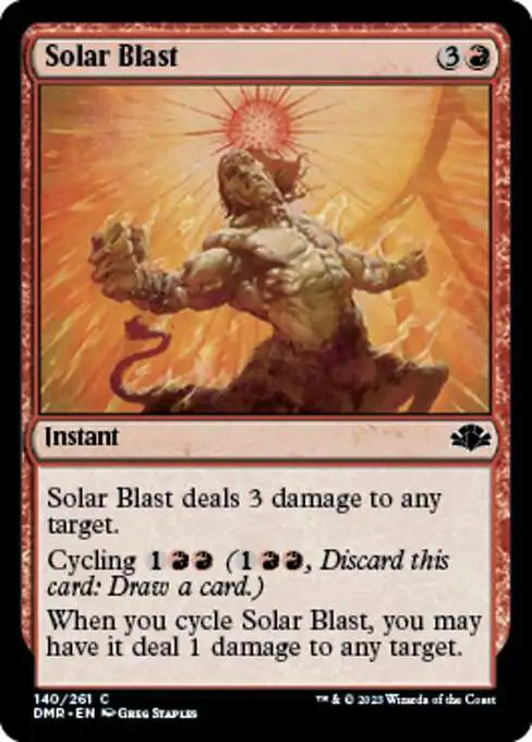 Magic The Gathering Dominaria Remastered Single Card Common Solar Blast 140 FOIL - ToyWiz