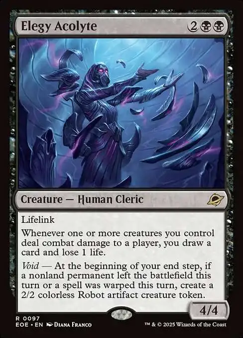 Magic The Gathering Edge of Eternities Single Card Rare Elegy Acolyte ...