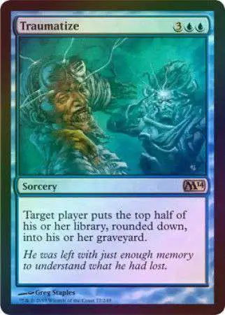 Magic The Gathering 2014 Core Set Single Card Rare Traumatize 77 Foil ...