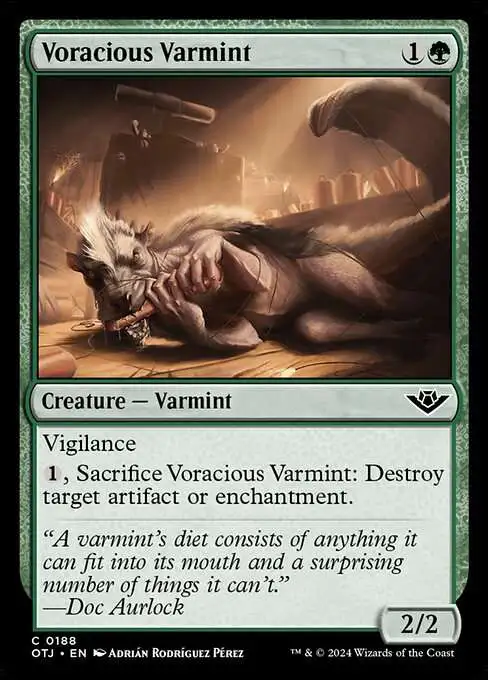 Magic The Gathering Outlaws of Thunder Junction Single Card Common Voracious Varmint 188 - ToyWiz