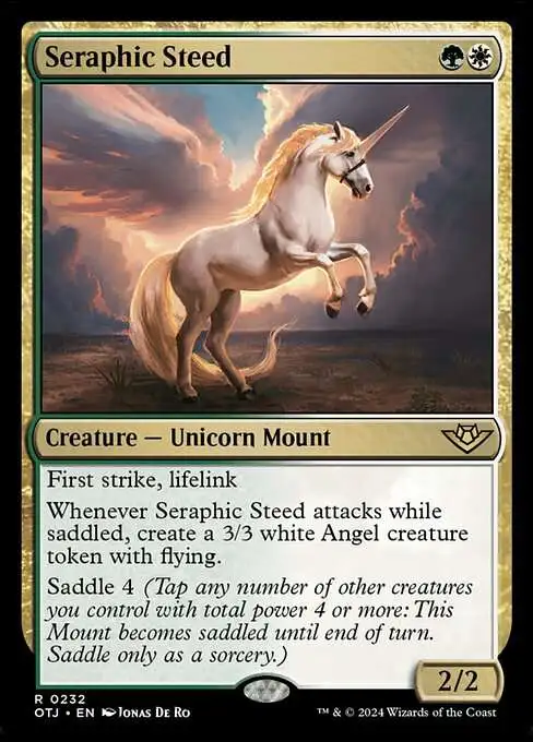 Magic The Gathering Outlaws of Thunder Junction Single Card Rare Seraphic Steed 232 - ToyWiz