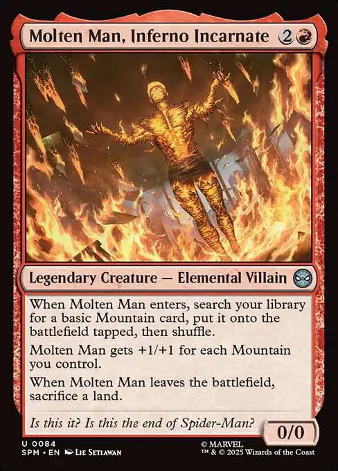 Magic The Gathering Marvel Spider-Man Single Card Uncommon Molten Man ...
