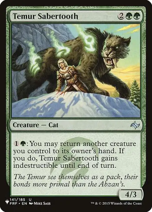Magic The Gathering The List Single Card Uncommon Temur Sabertooth FRF ...