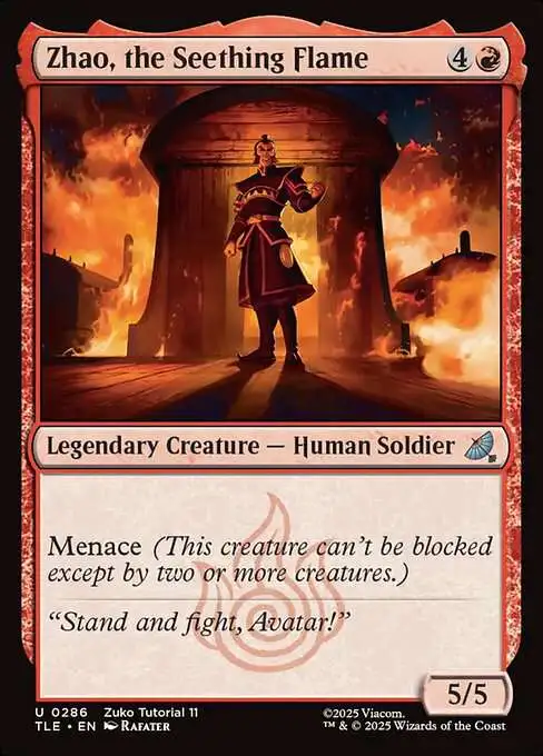 Magic The Gathering Avatar the Last Airbender Single Card Uncommon Zhao ...