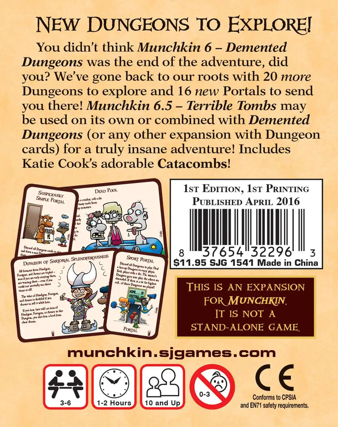 Munchkin Munchkin 6.5 Terrible Tombs Card Game Expansion Steve Jackson ...