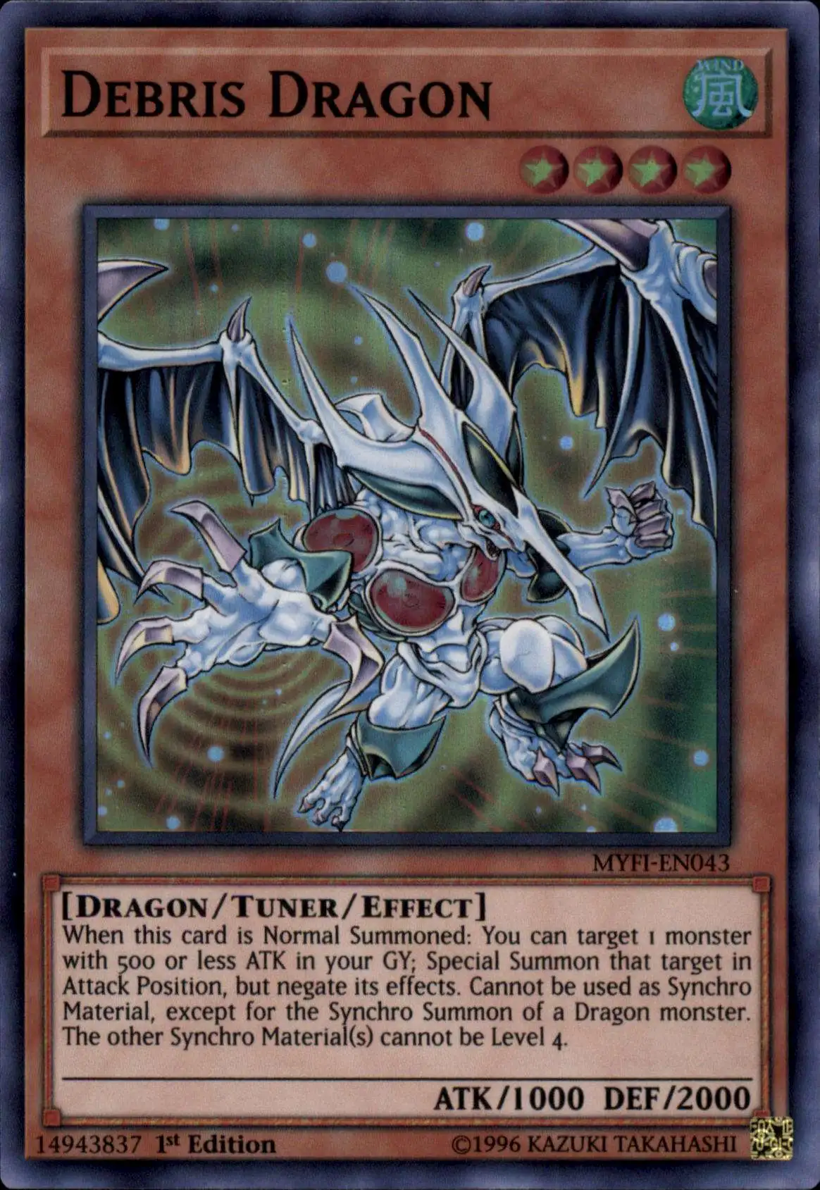 YuGiOh Mystic Fighters Single Card Super Rare Debris Dragon MYFI-EN043 ...