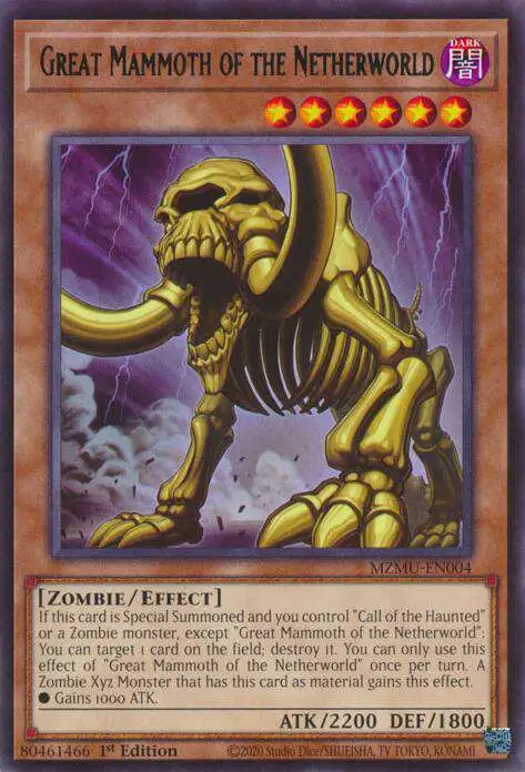 YuGiOh Trading Card Game Maze of Muertos Single Card Rare Great Mammoth ...