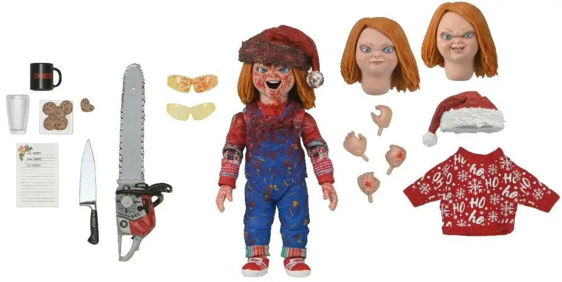 NECA Childs Play Holiday Chucky 4 Action Figure Ultimate Version, TV ...