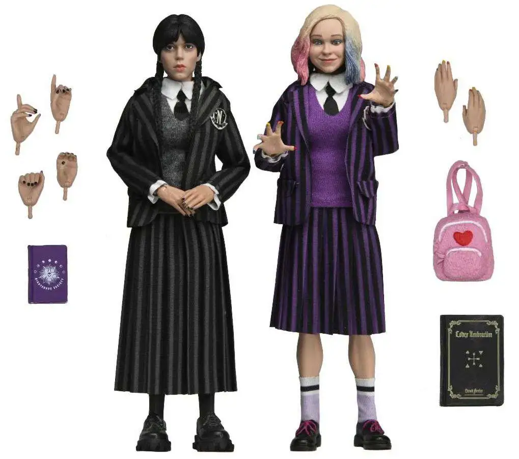 NECA Wednesday Wednesday Addams Enid 8 Clothed Action Figure 2-Pack ...