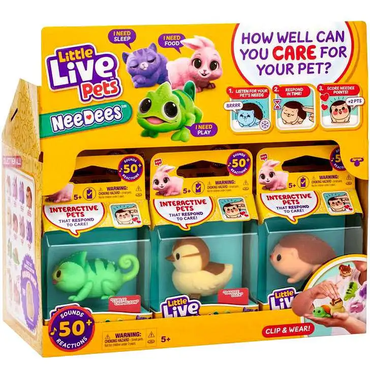 Little Live Pets NeeDees Wearable Interactive Figure Box 9 Packs Moose ...