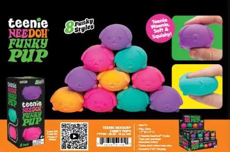 NeeDoh Teenie Funky Pups Stress Ball 3-Pack 3 RANDOM Colors Schylling ...