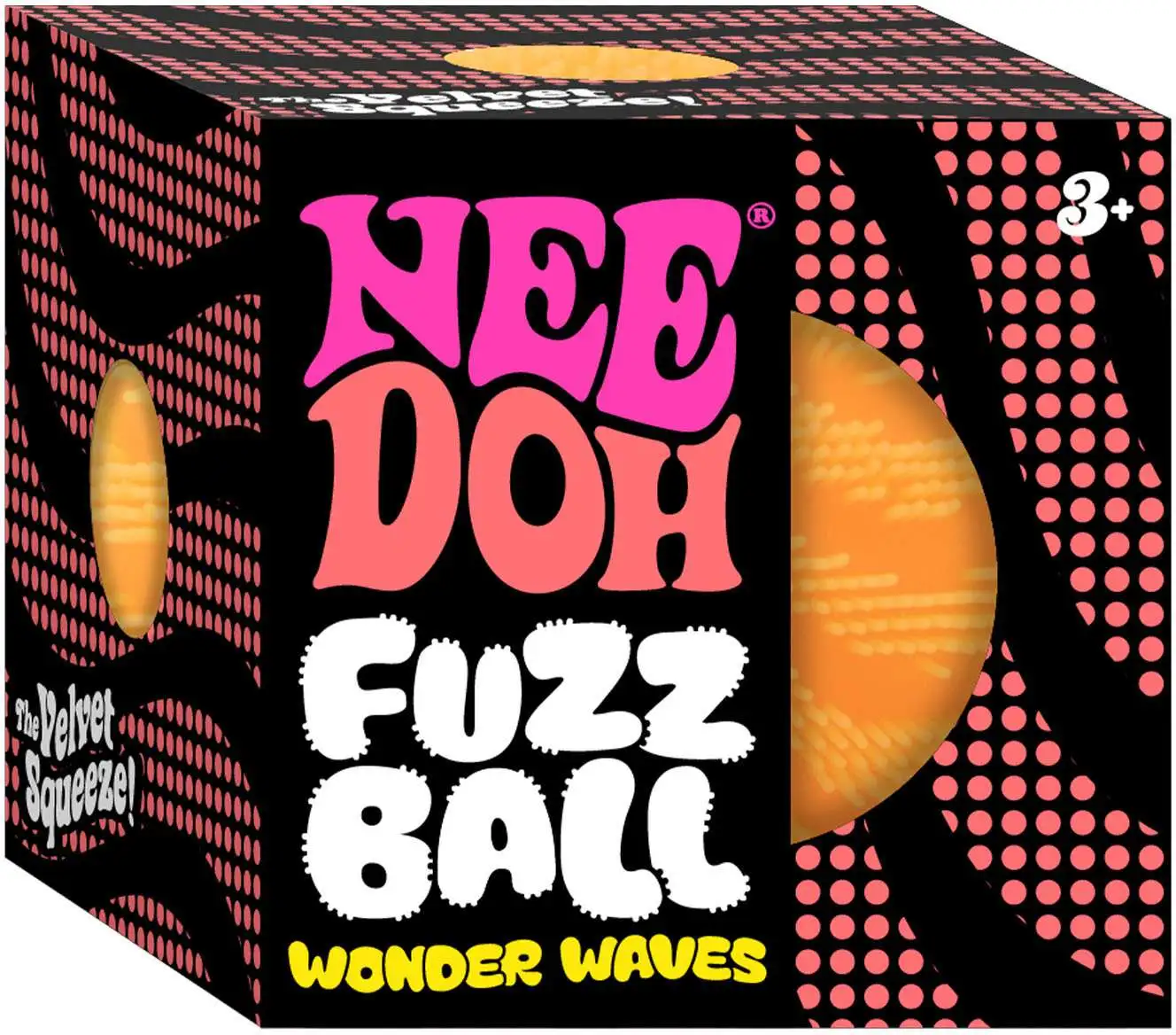 NeeDoh Fuzz Ball Wonder Waves ORANGE Stress Ball Schylling - ToyWiz