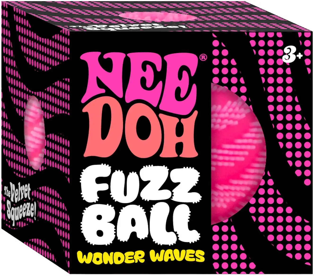 NeeDoh Fuzz Ball Wonder Waves PINK Stress Ball Schylling - ToyWiz