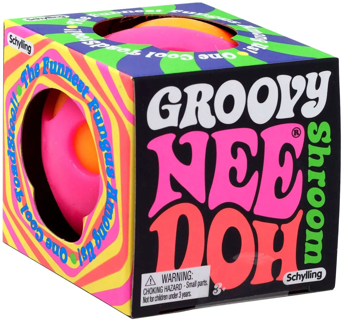 NeeDoh Groovy Shroom PINK ORANGE Stress Ball Schylling - ToyWiz