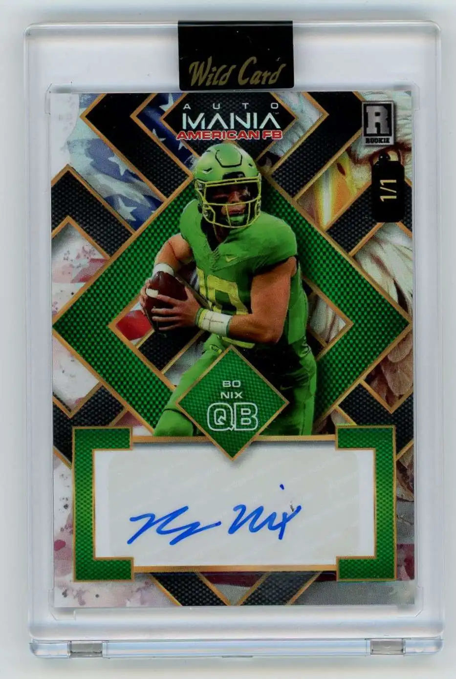 NFL 2024 Wild Card Auto Mania Football Single Card 11 Bo Nix AMASQ-BN ...