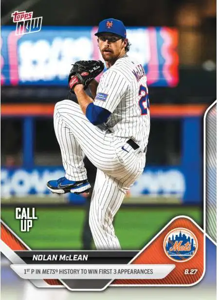MLB New York Mets 2025 NOW Baseball Single Card Nolan McLean 616 Rookie ...