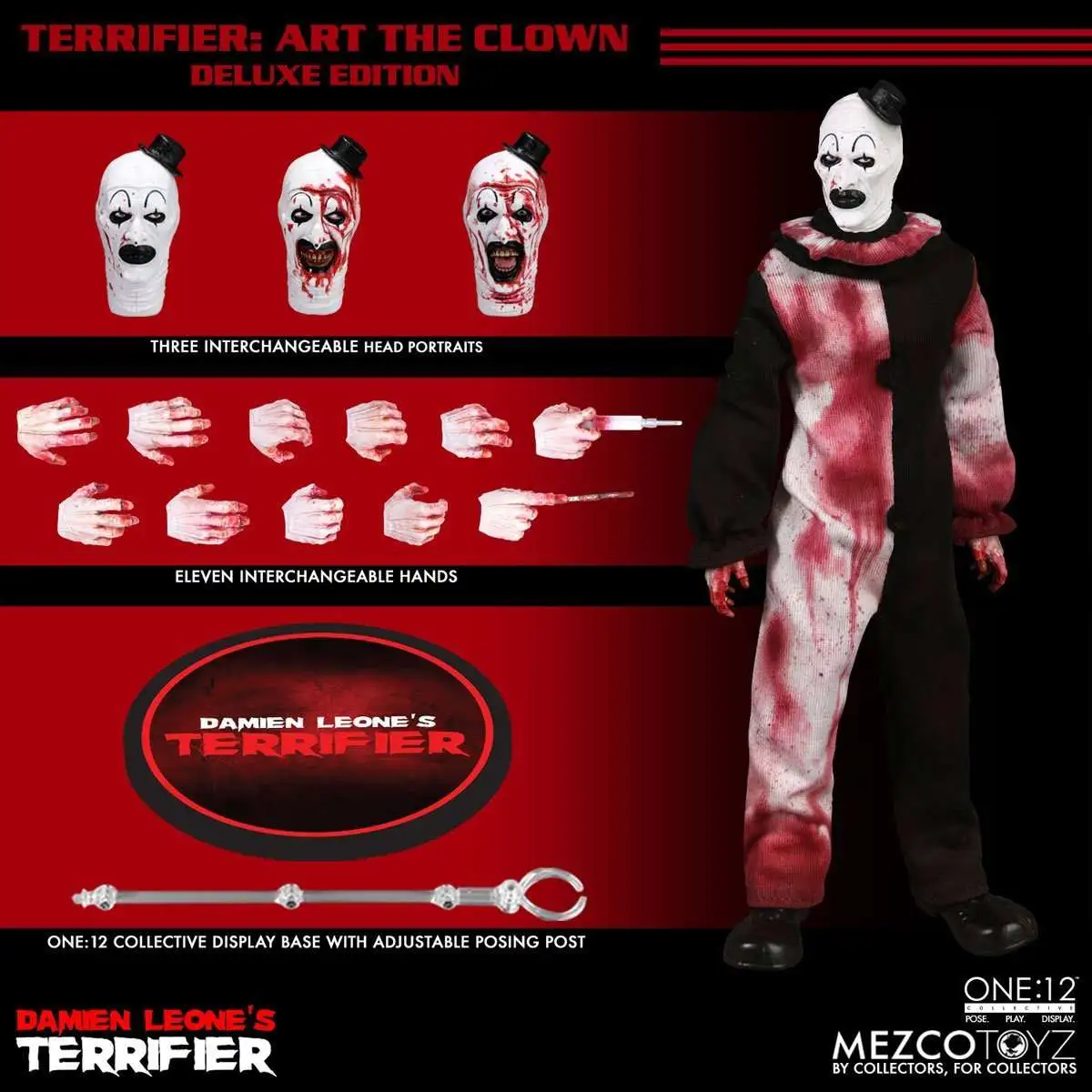 Terrifier One12 Collective Art the Clown Action Figure Deluxe Edition ...
