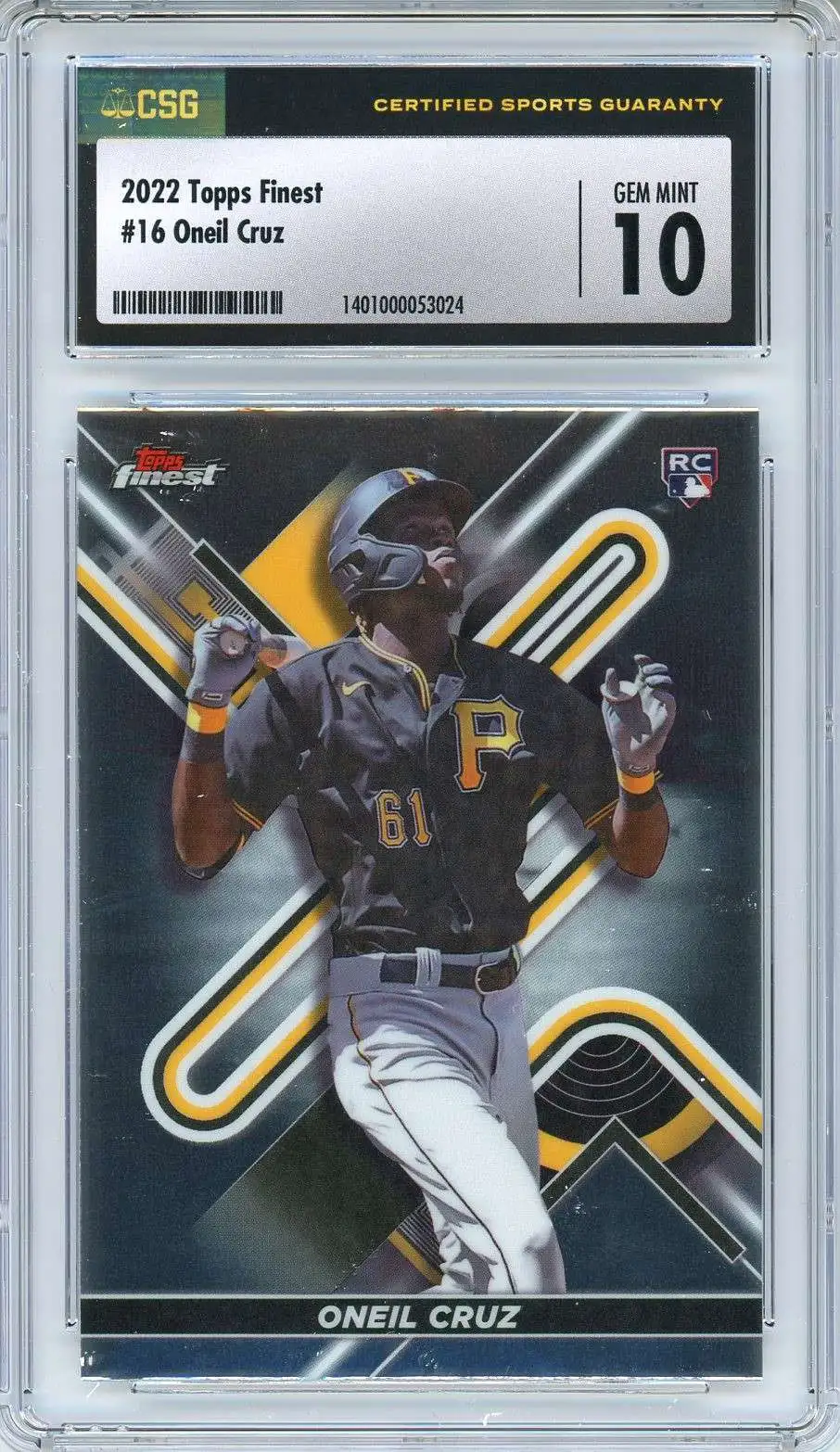 MLB 2022 Topps Finest Single Card Oneil Cruz 16 Rookie CSG 10 - ToyWiz