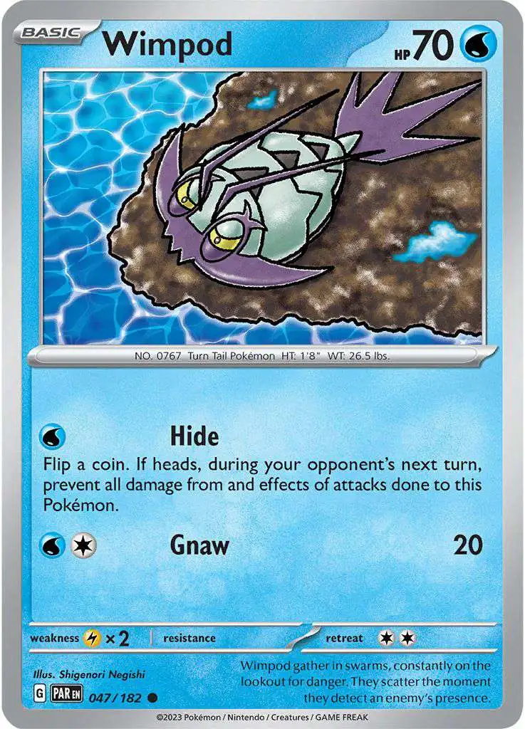 Pokemon Trading Card Game Paradox Rift Single Card Common Wimpod 47 ...