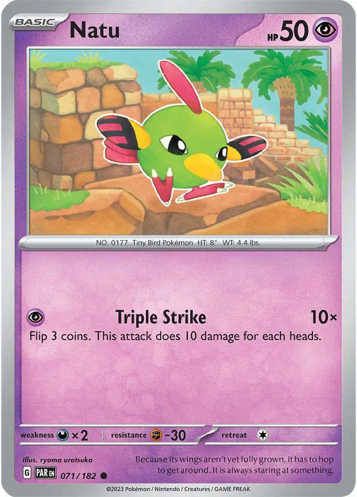 Pokemon Trading Card Game Paradox Rift Single Card Common Natu 71 - ToyWiz