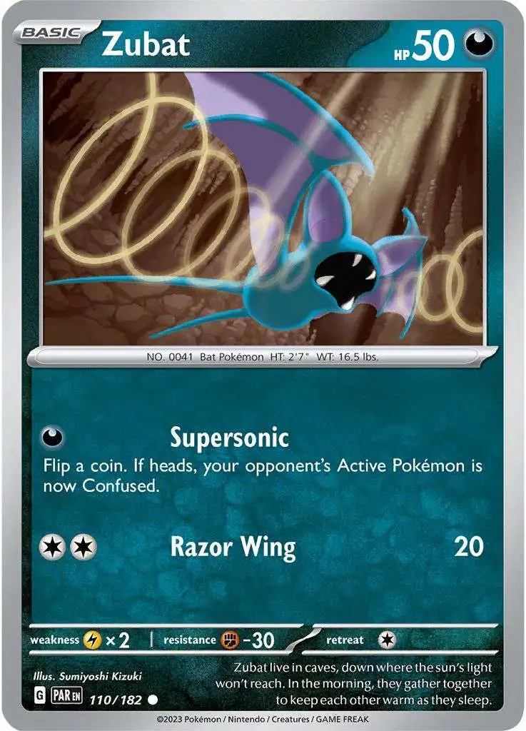 Pokemon Trading Card Game Paradox Rift Single Card Common Zubat 110 - ToyWiz