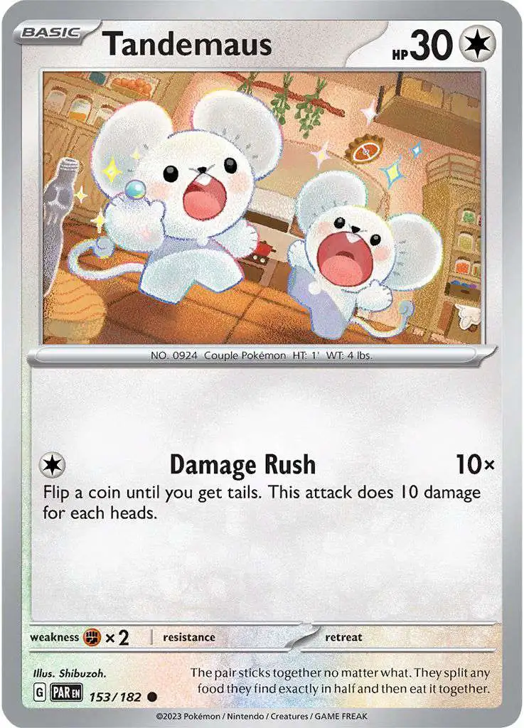 Pokemon Trading Card Game Paradox Rift Single Card Common Tandemaus 153 ...