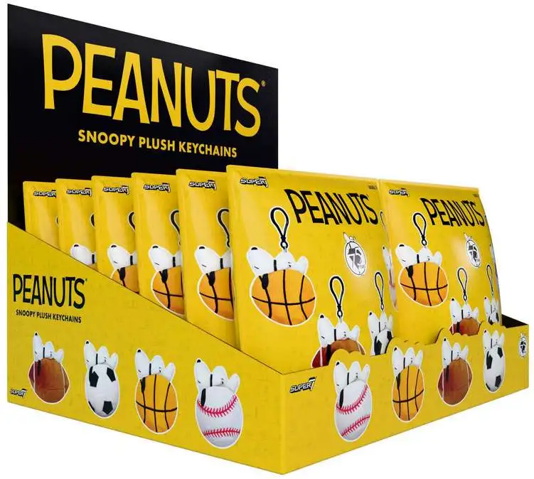 Peanuts Super Duper Plush Keychain Wave 01A Snoopy Sports 4 Mystery Box ...
