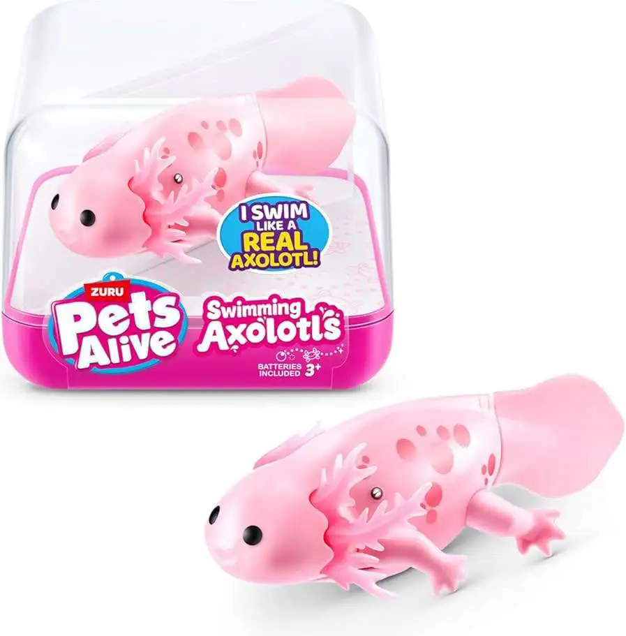 Pets Alive Swimming Axolotls PINK Robotic Pet Figure Zuru Toys - ToyWiz