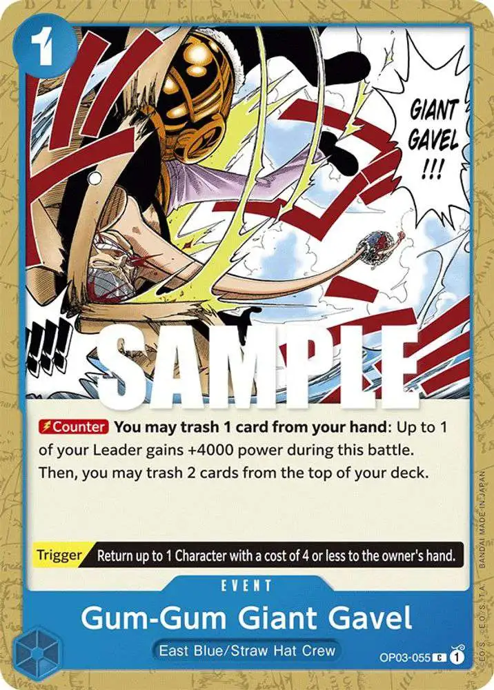 One Piece Trading Card Game Pillars of Strength Single Card Common Gum-Gum Giant Gavel OP03-055 ...