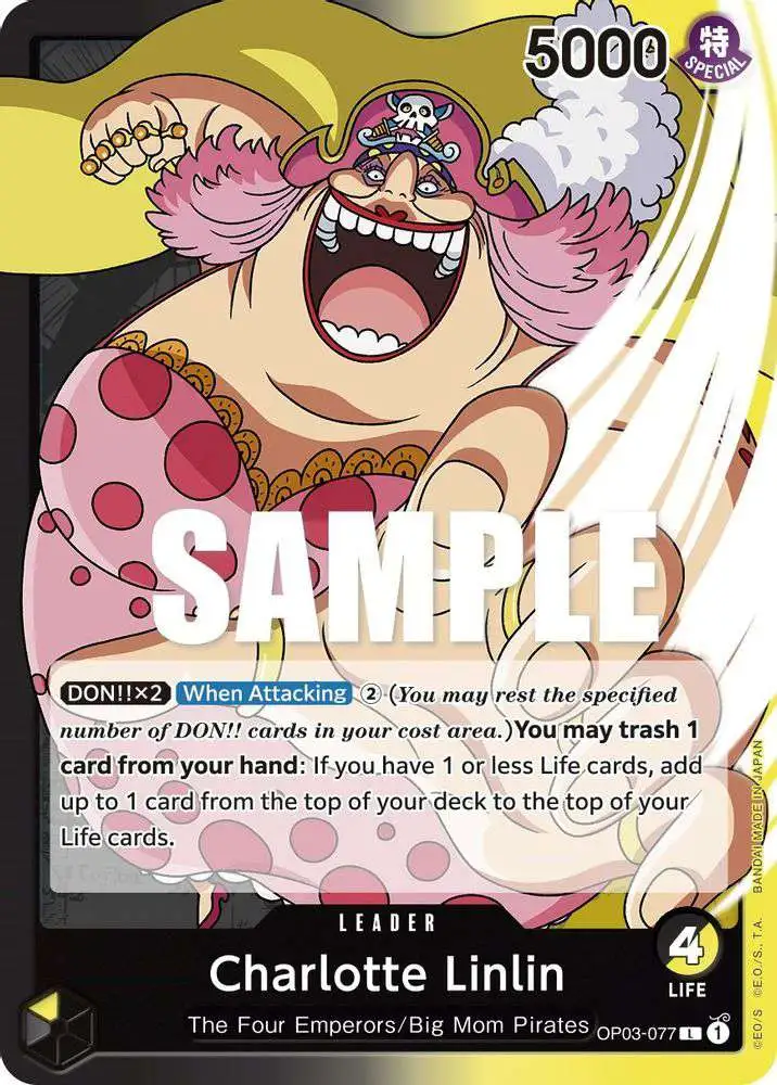 One Piece Trading Card Game Pillars of Strength Single Card Leader Charlotte Linlin OP03-077 ...