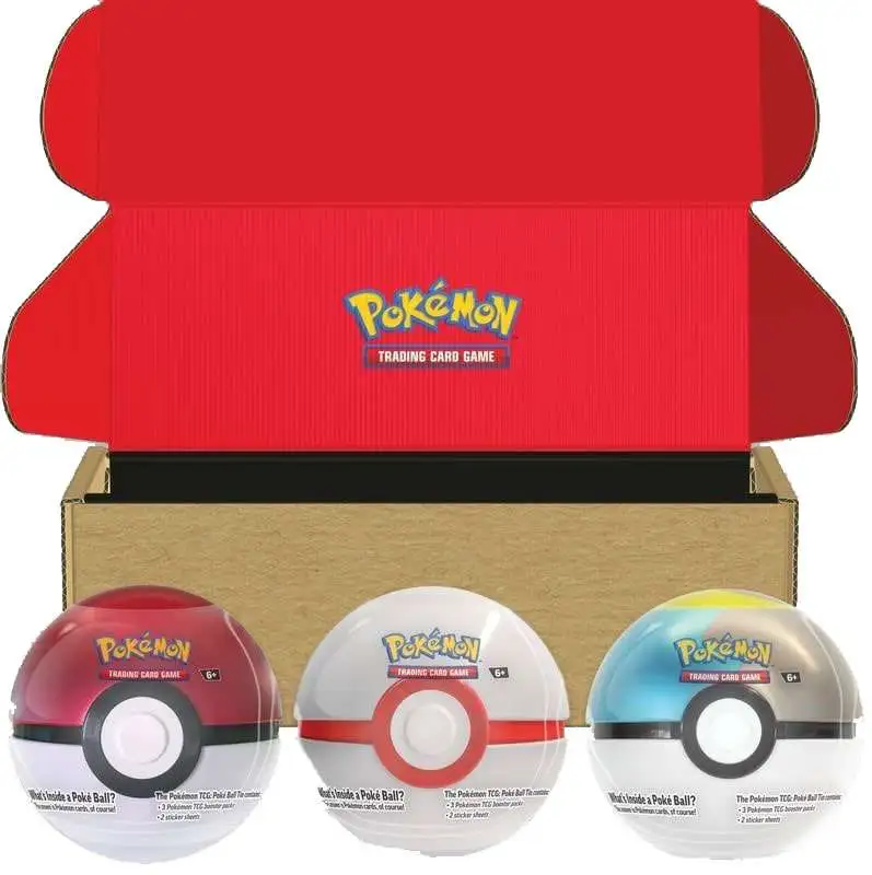Pokemon Poke Ball, Premier Ball Moon Ball Exclusive Pokeball Tin Bundle ...