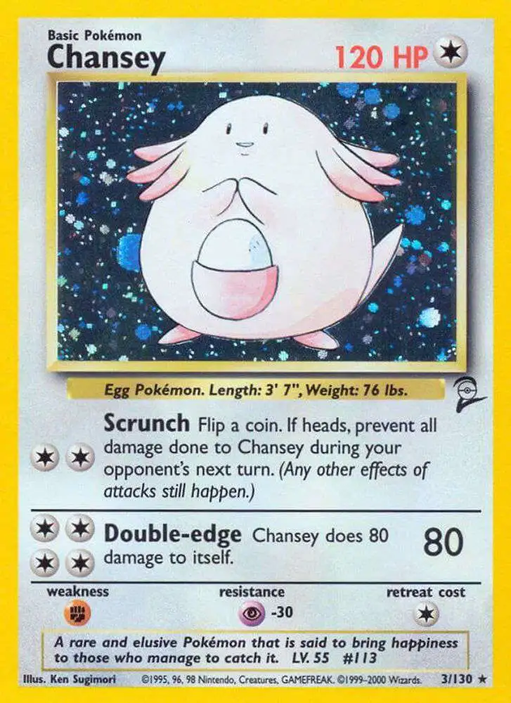 Pokemon Trading Card Game Base Set 2 Single Card Holo Rare Chansey 3 Swirl - ToyWiz