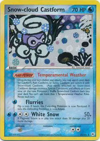 Pokemon EX Hidden Legends Single Card Reverse Holo Snow-cloud Castform 25 - ToyWiz