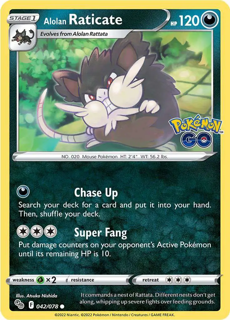 Pokemon Trading Card Game Pokemon GO Single Card Common Alolan Raticate ...