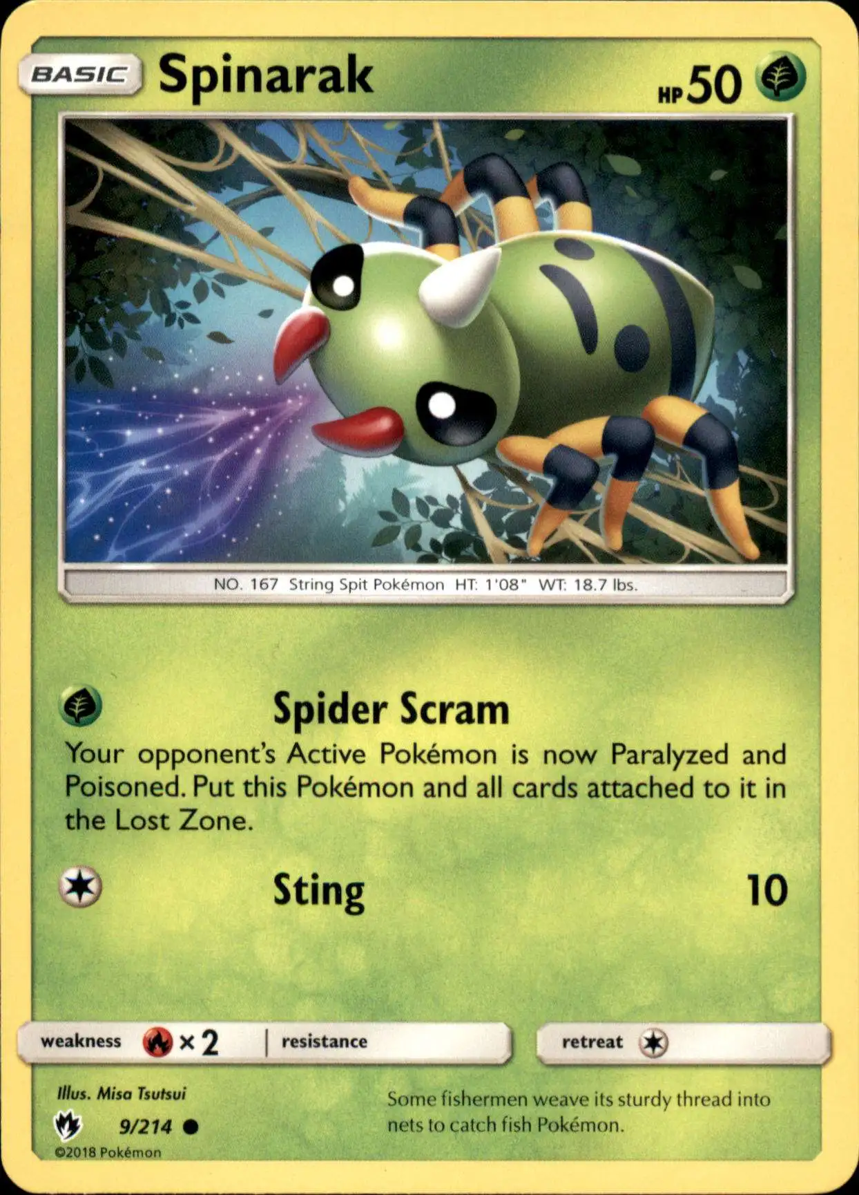 Spinarak Pokemon Card Printable Cards