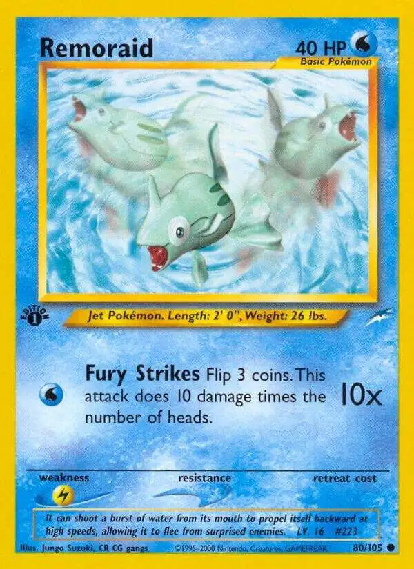Pokemon Neo Destiny Single Card Common Remoraid 80 1st Edition - ToyWiz