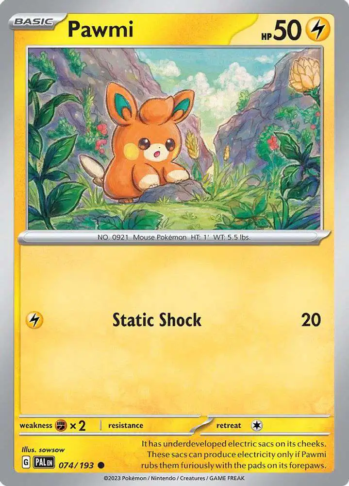 Pokemon Trading Card Game Paldea Evolved Single Card Common Pawmi 74 - ToyWiz