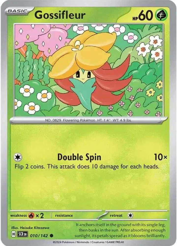 Pokemon Trading Card Game Stellar Crown Single Card Common Gossifleur 10 - ToyWiz