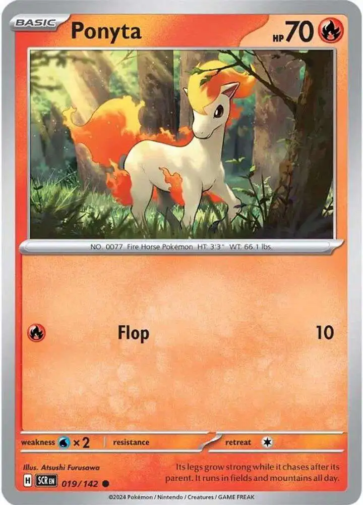 Pokemon Trading Card Game Stellar Crown Single Card Common Ponyta 19 - ToyWiz